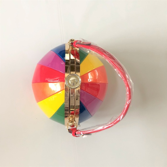Bags | Beach Ball Shape Rainbow Satchel Cross Body Bag | Poshmark
